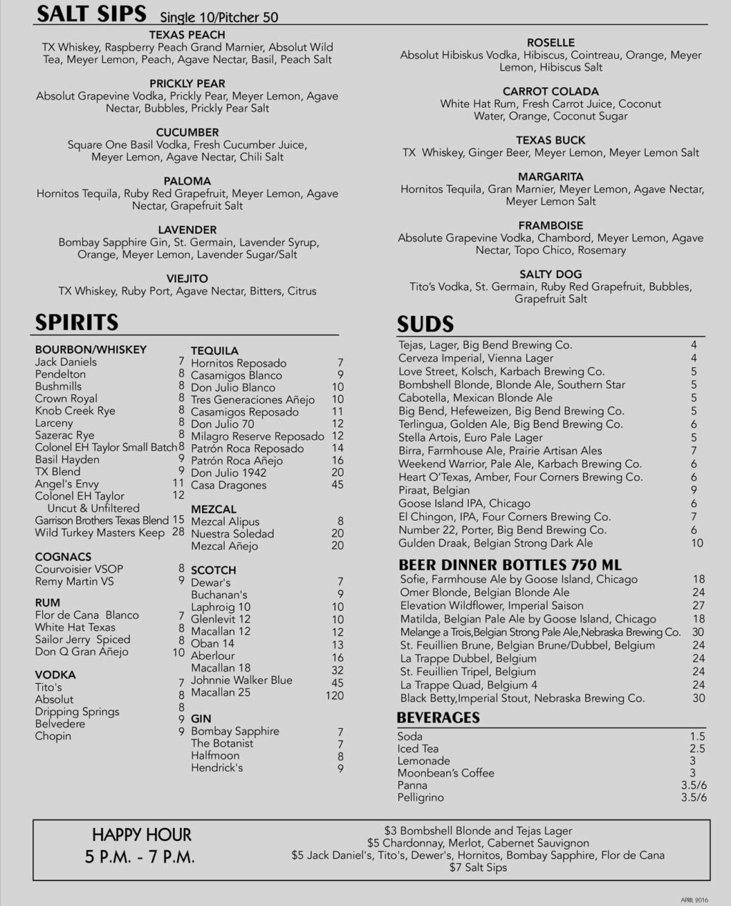 salt-cocktail-menu - SALT