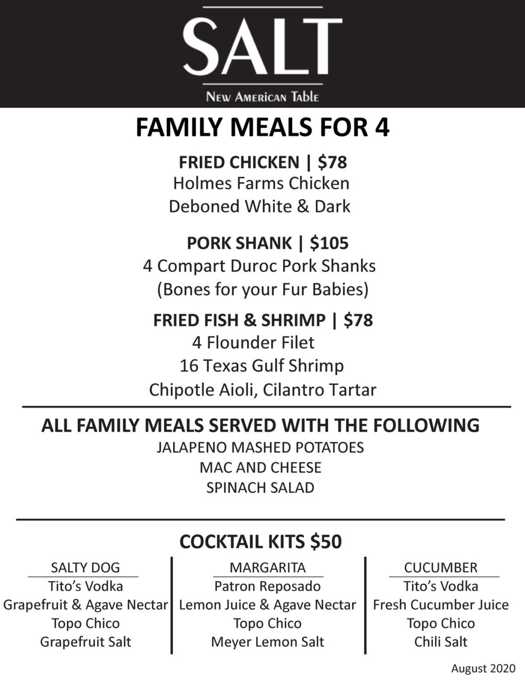 Family Menu - SALT
