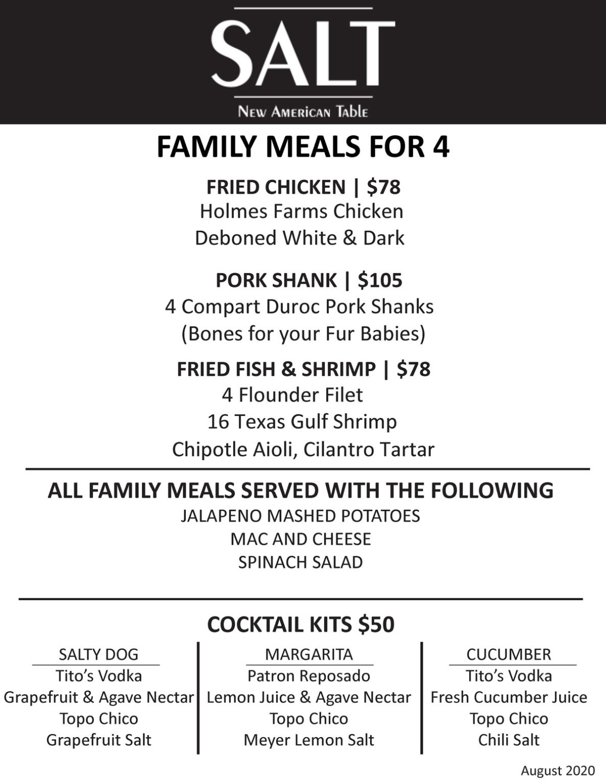 Family Menu - SALT