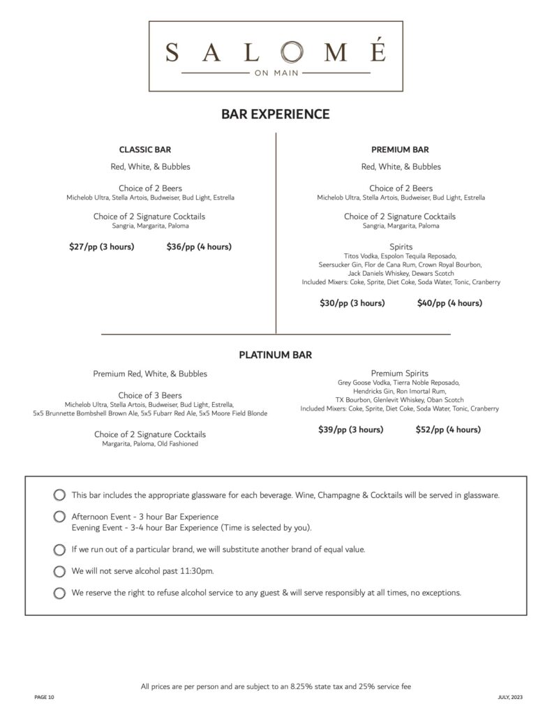 Event Menu - SALT