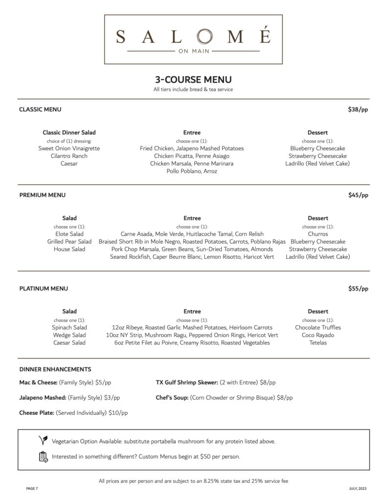 Event Menu - SALT